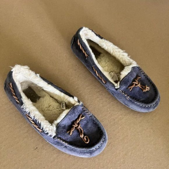 UGG | Shoes | Ugg Braided Suede Mocassins Sherpa Shearling | Poshmark